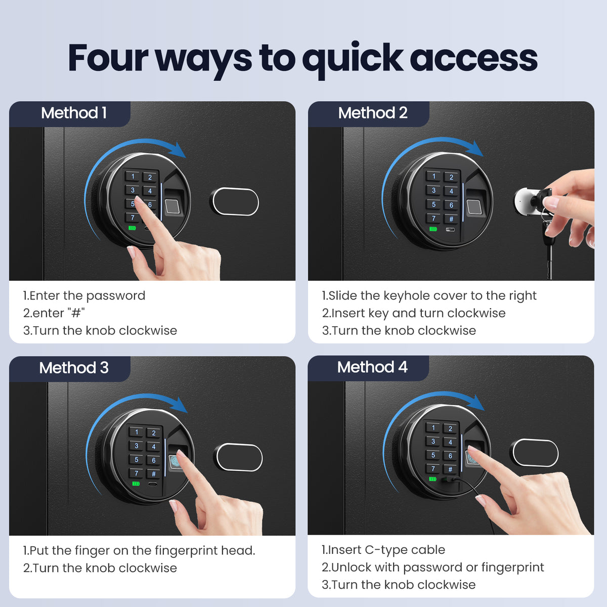 Grimtron Biometric Gun Safe Include【Storage Rack & Door Organizer】with ...